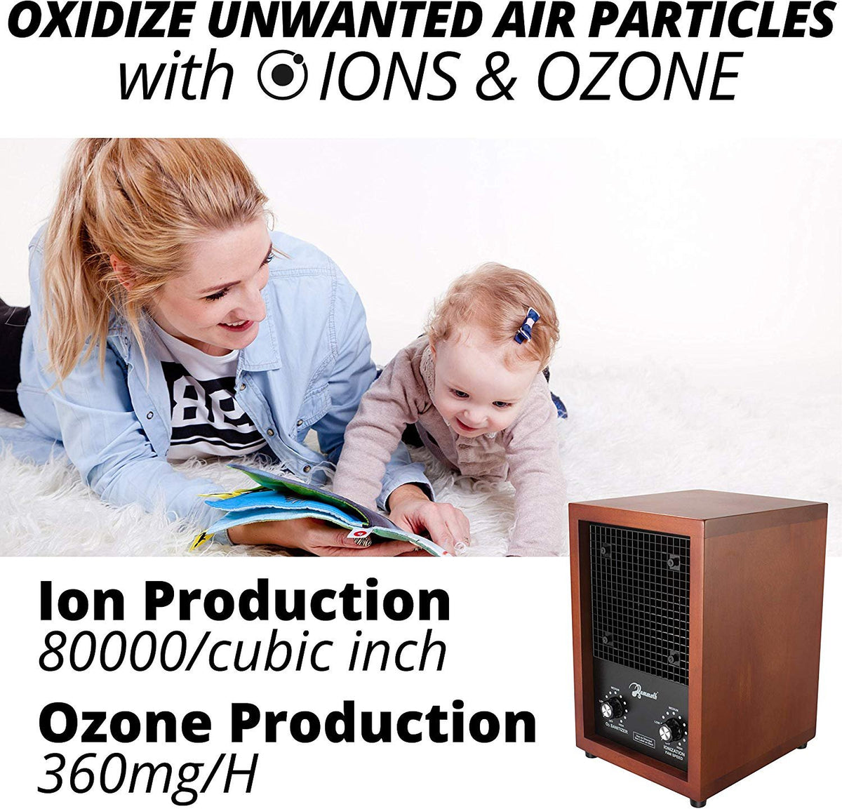 Mammoth Cherry Wood Adjustable Home Ozone Purifier ozonenator